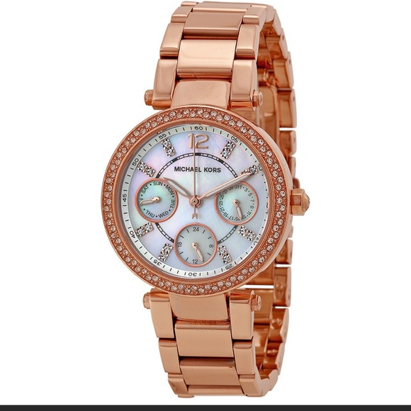 Michael Kors | Accessories | Michael Kors Parker Rose Gold Ladies Watch ...